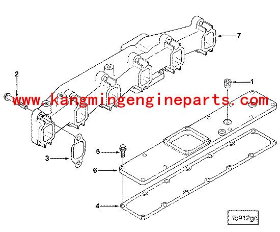 engine parts 3905443 gasket exhaust manifold 6B excavator parts